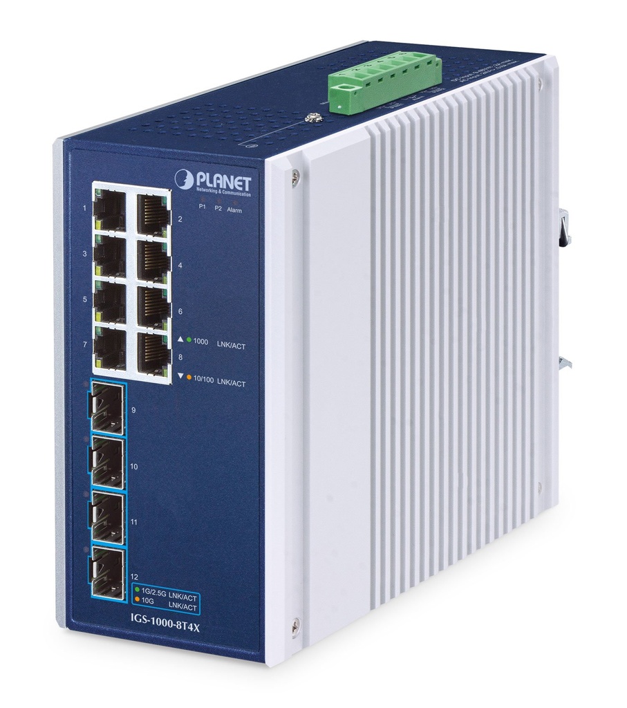 Switch Ethernet industrial de 8 puertos 10/100/1000T + 4 puertos 10G ...