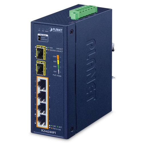 Switch Ethernet industrial de 4 puertos 10/100/1000T 802.3at PoE + 2 ...