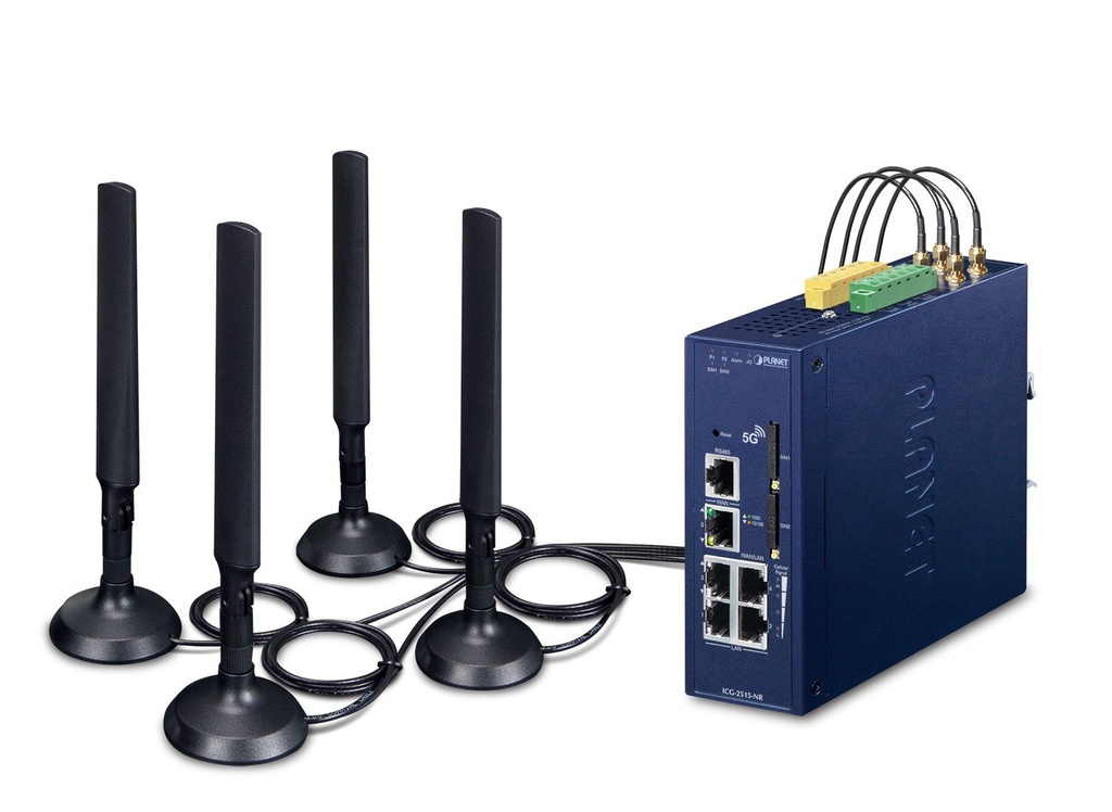 Gateway celular industrial 5G NR con 5 puertos 10/100/1000T ...