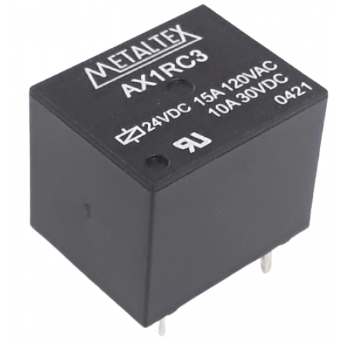 Relé SPDT 15A serie AX con terminales PCB y sellado