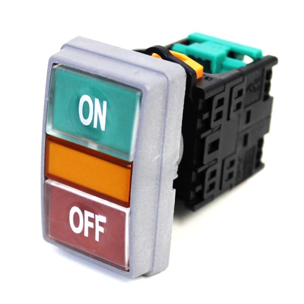 Botón doble retentivo plástico rojo/verde iluminado 22mm 1NA+1NC Serie ...