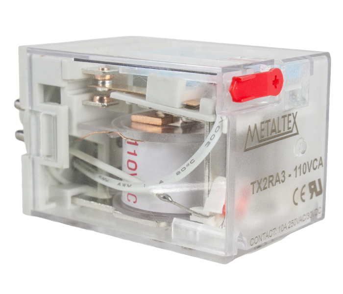 Relé industrial con LED DPDT 10A - 8 o 11 pines enchufables - Indicador ...