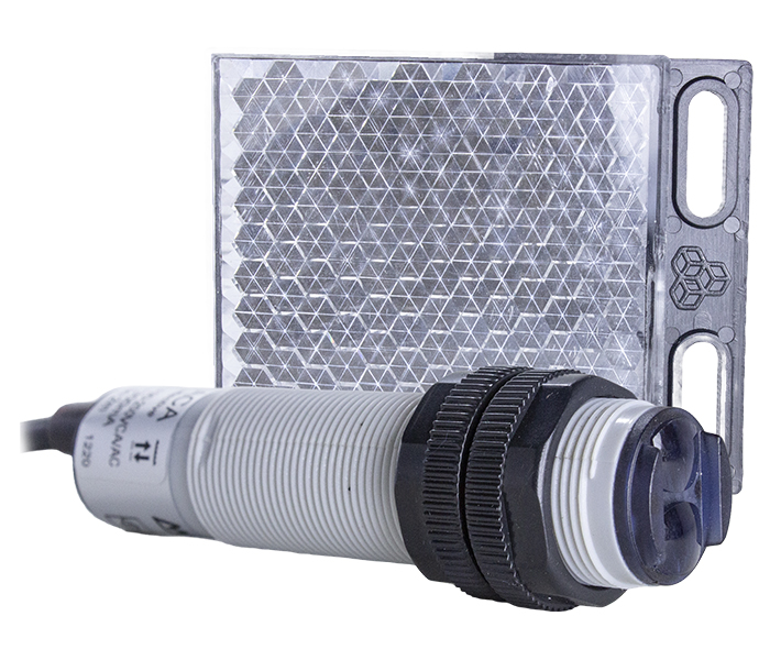 Sensor fotoeléctrico retroreflectivo 2M de distancia M18 grado IP66 ...